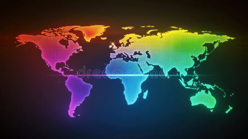 A Colorful World Map with a Bright Rainbow Background, AI Stock Photo ...