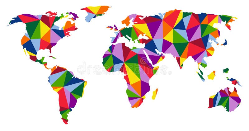 World Map of Colorful Icons Stock Vector - Illustration of leisure ...
