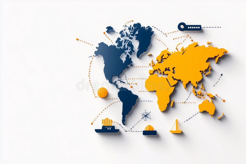 Global Maritime Shipping Routes Map Stock Illustrations – 363 Global ...