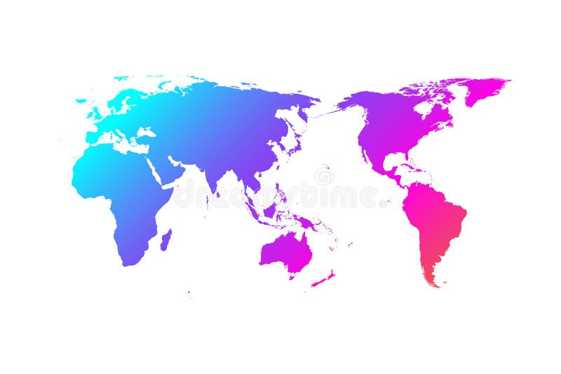 World Map Color Bright Political - Asia China Center - Vector Detailed ...