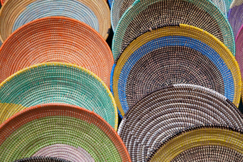 Colorful Woven Baskets stock image. Image of isolated - 17559041