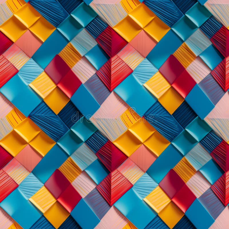 Colorful Woven Patterns Created with Various Strips at a Craft Workshop ...