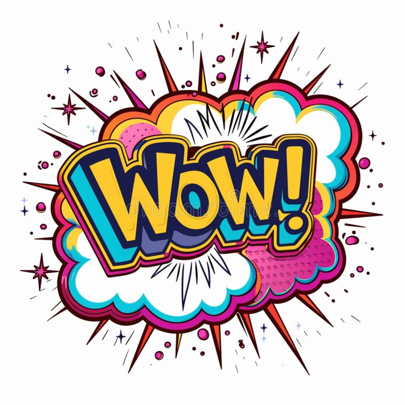 Colorful WOW! in Speech Bubble Comic Book Style Stock Vector ...