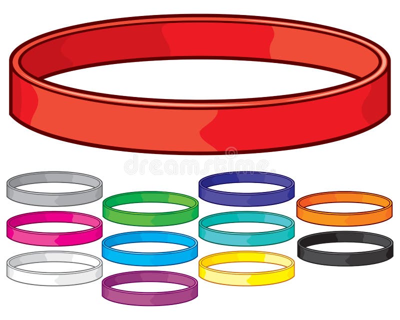 Set of colorful wristbands stock vector. Illustration of band - 25531947