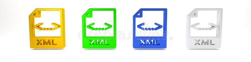 Colorful XML File Document. Download Xml Button Icon Isolated on White ... Colorful XML File Document. Download Xml Button Icon Isolated on White ...