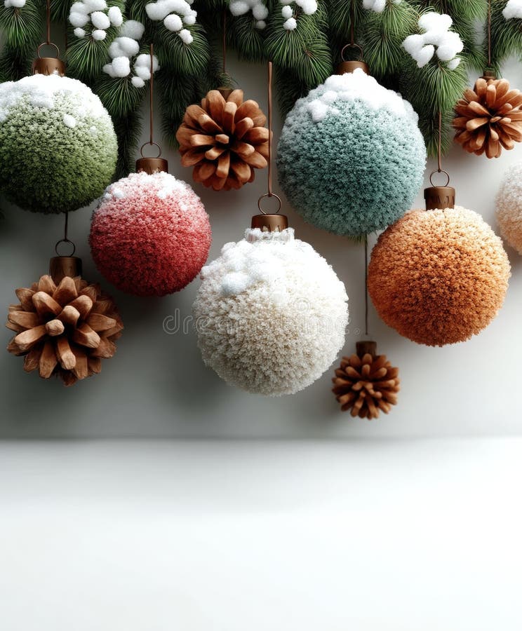 Colorful Yarn Balls Hanging from Tree Branches Outdoors in Daylight ...