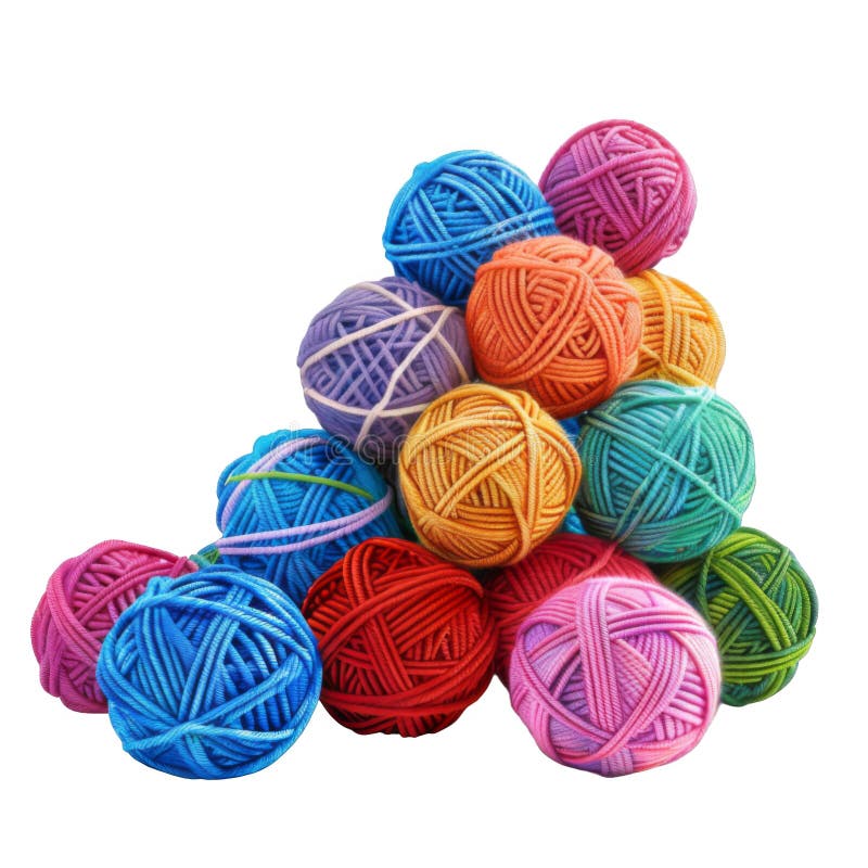 Colorful Yarn Balls in a Pyramid Formation Stock Illustration ...