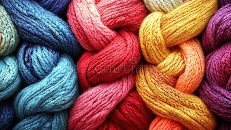 Colorful yarn braids stock image. Image of spun, thread - 369980055
