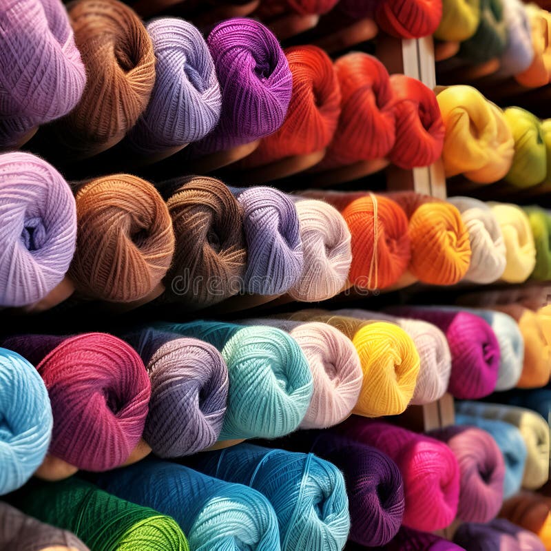 Colorful Yarn Cotton, Wool, Linen Thread Stock Illustration ...