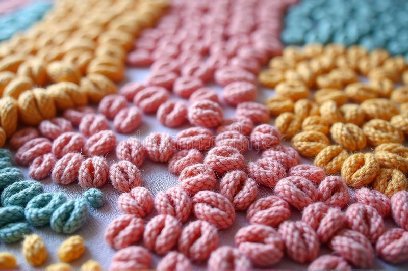 Colorful Yarn Patterns Arranged in Abstract Art Composition Stock ...