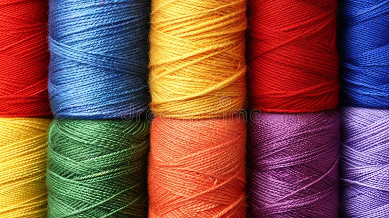 Colorful Yarn Rolls Creating a Vibrant Background Display, Perfect for ...