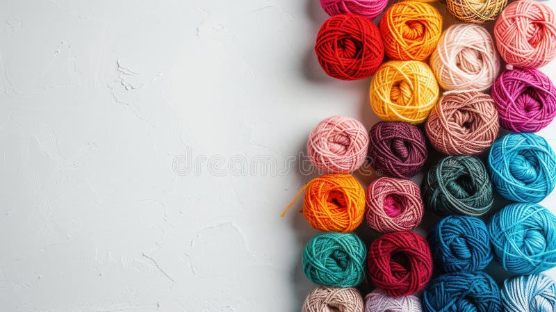Colorful Yarn Rolls are Neatly Arranged in a Grid Formation, Providing ...