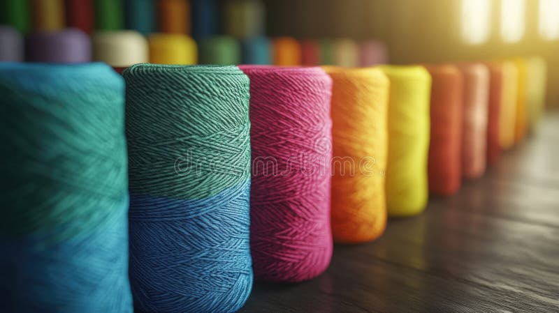 Multicolored Yarn Spools stock photo. Image of project - 380075906