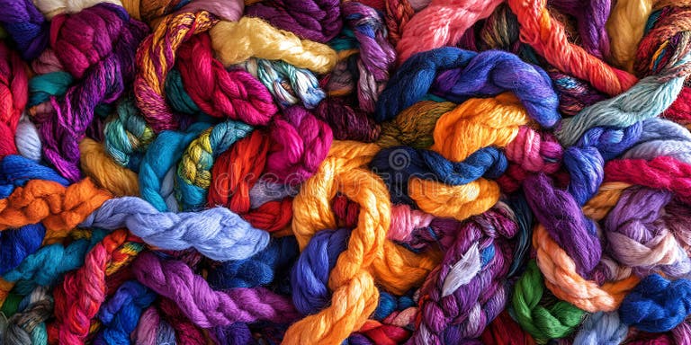 Colorful Yarn Texture Multicolored Crochet Threads Background Stock ...