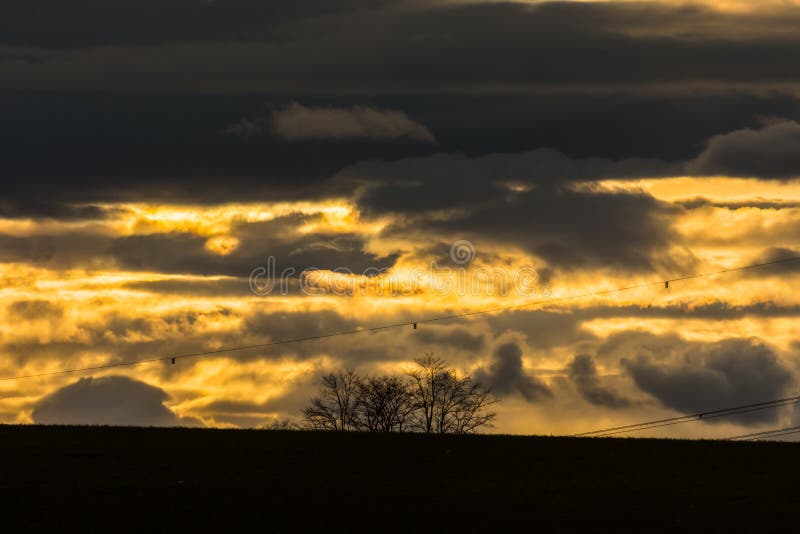 Colorful Yellow Clouds on the Sky during Sunset Stock Image - Image of ...