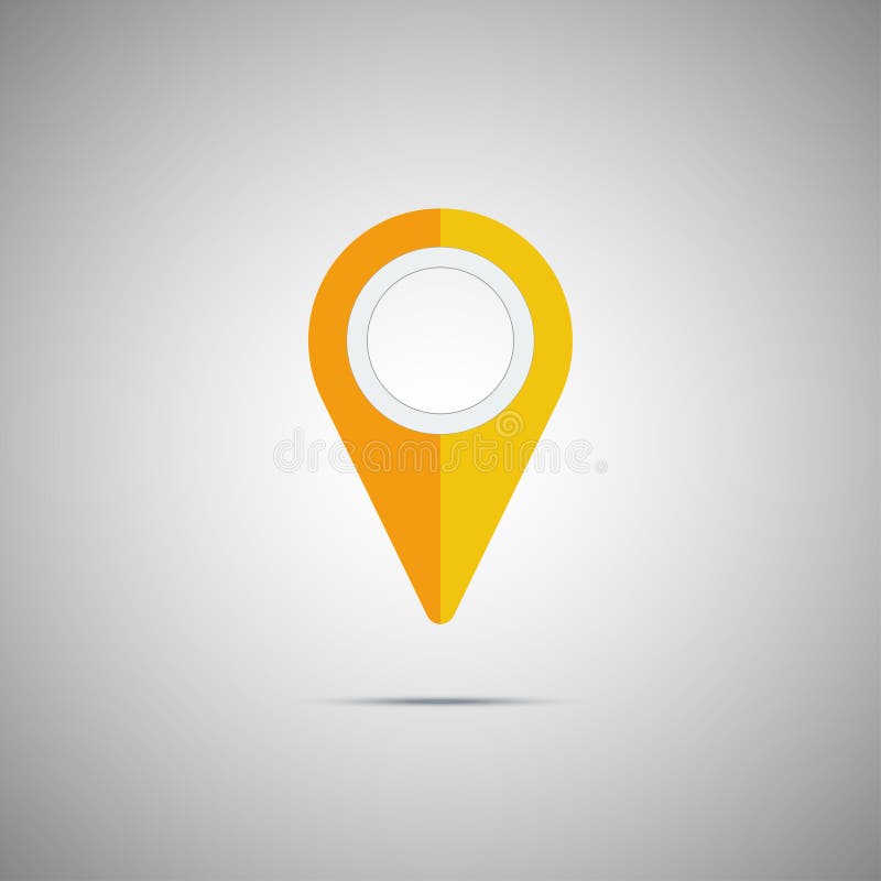 Colorful Yellow Map Pointer Icon. Vector Element Stock Vector ...