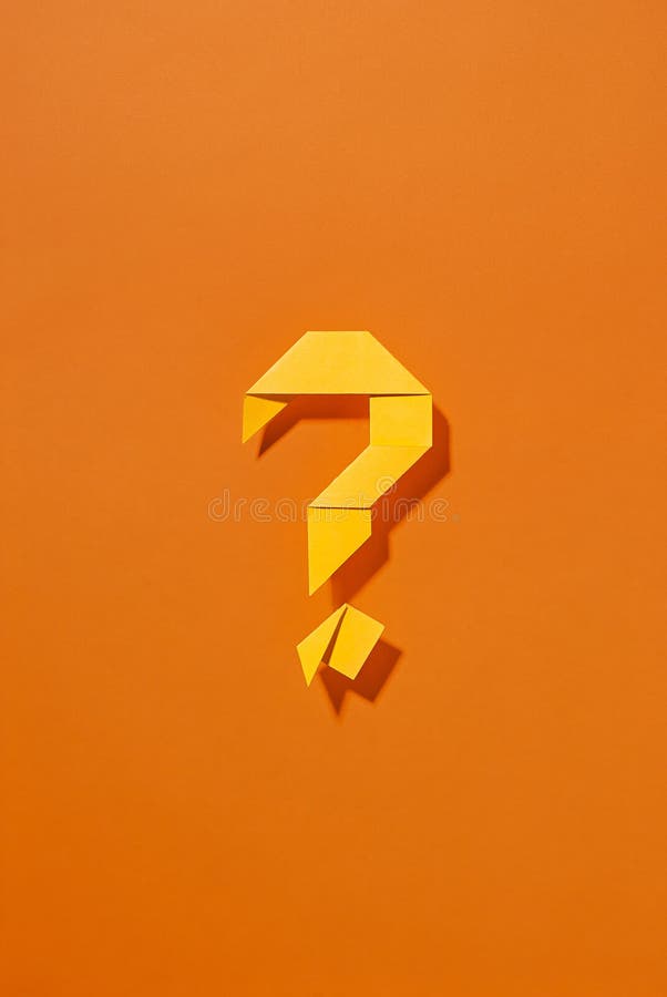 Colorful Yellow Origami Question Mark with Shadow on Orange Stock Image ... Colorful Yellow Origami Question Mark with Shadow on Orange Stock Image ...