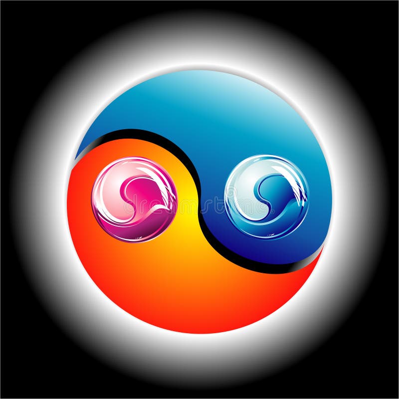 Colorful Ying Yang stock vector. Illustration of natural - 7019761