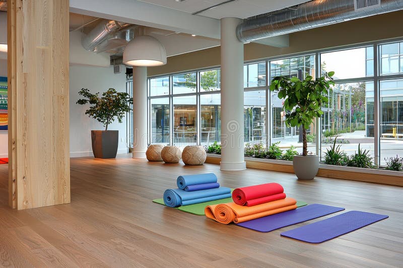 Colorful Yoga Mats Accessories Ready Practice Stock Photos - Free ...