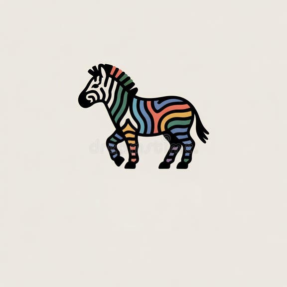 Colorful Zebra Illustrator Design Stock Illustration - Illustration of ...