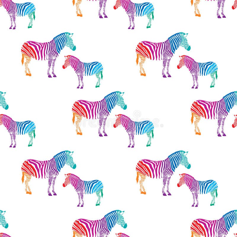 Colorful zebra stock vector. Illustration of white, pattern - 78095438