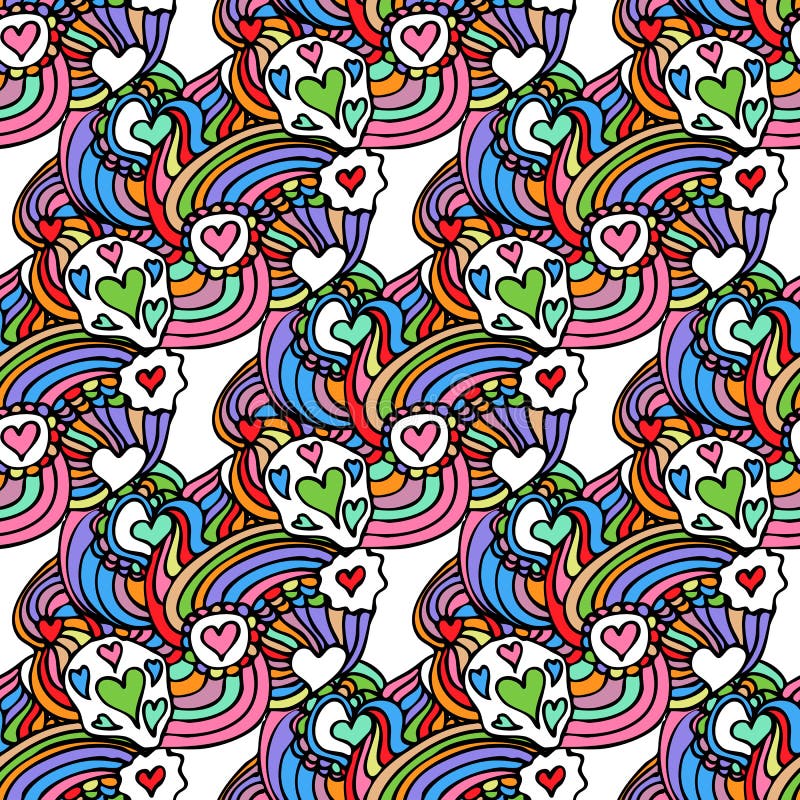 Colorful Zentangle Seamless Pattern Vector Stock Vector - Illustration ...