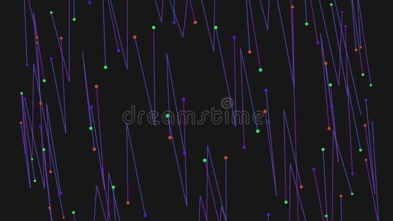 Colorful Zigzag Lines on Black Background Abstract Art Composition ...