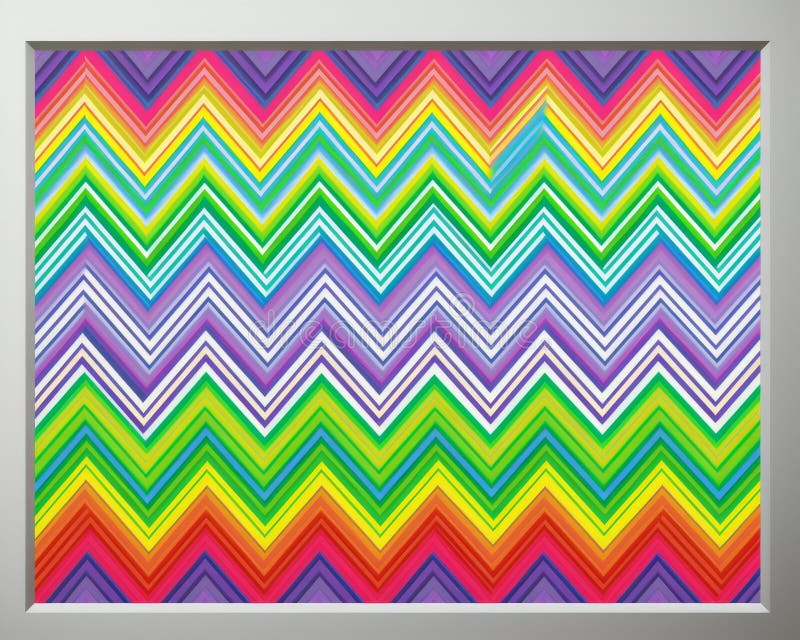 A Colorful Zigzag Pattern in a White Frame Stock Illustration ...
