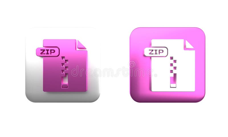 Colorful ZIP File Document. Download Zip Button Icon Isolated on White ...