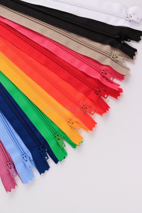 Colorful Zippers in Different Colors. Stock Photo - Image of pink ...