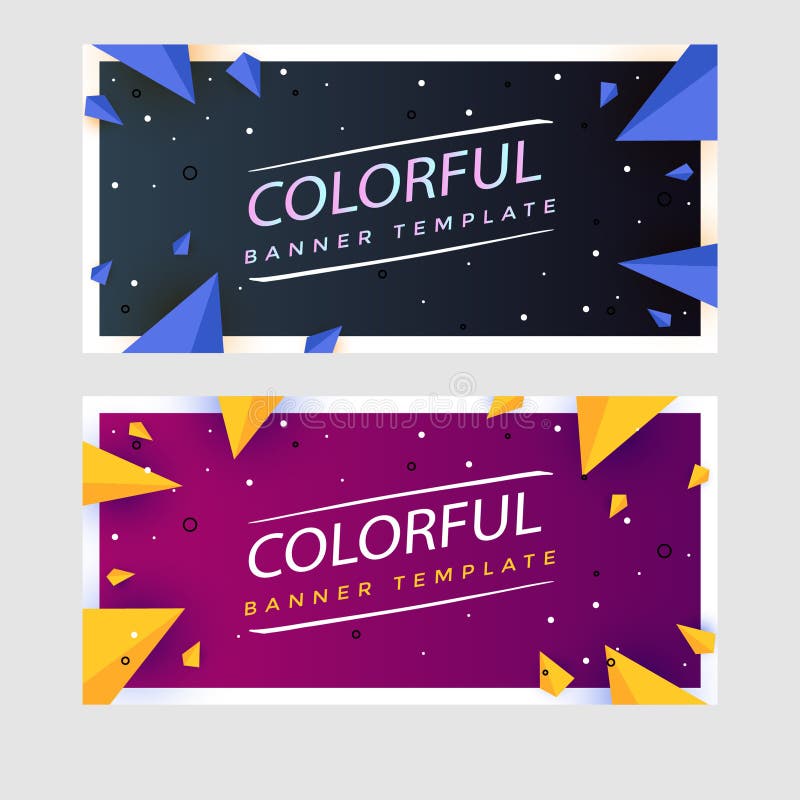 Colorful Banner Design Template -vector Stock Illustration ...