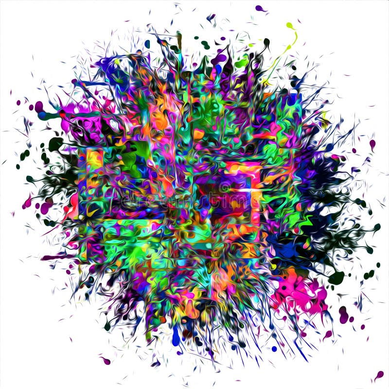 Colorfull Art in Abstract Magic Splashes Background Stock Illustration ...