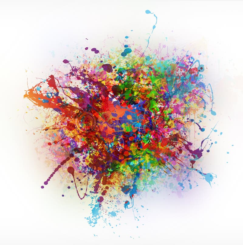 Colorfull Art in Abstract Magic Splashes Background Stock Illustration ...