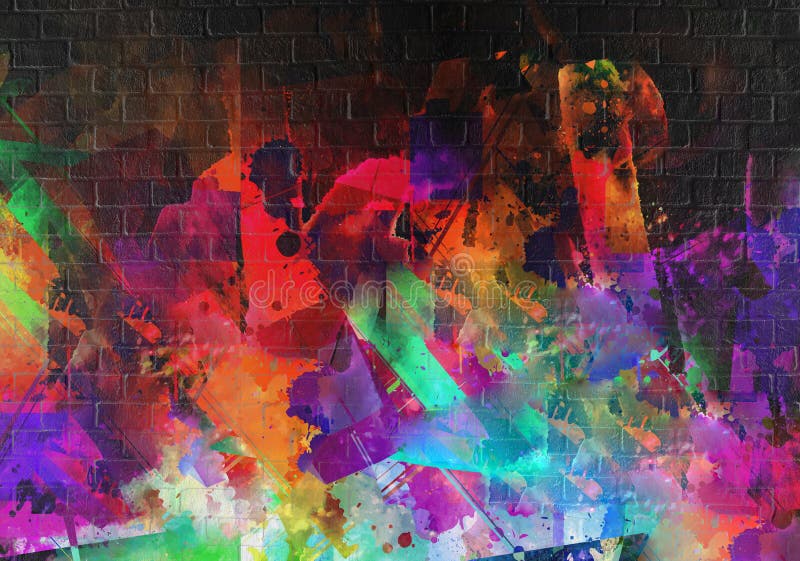 Colorfull Art in Abstract Magic Splashes Background Stock Illustration ...