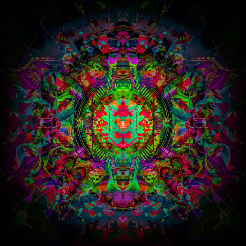 Colorfull Art in Abstract Magic Splashes Background Stock Illustration ...