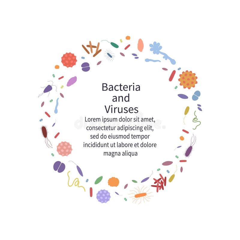 Big Colorfull Set with Different Dangerous Viruses and Germs with Its ...