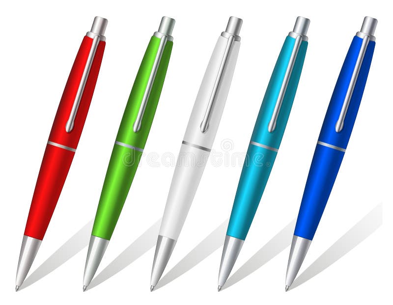 Colorfull ball pens stock vector. Illustration of ballpoint - 27674950