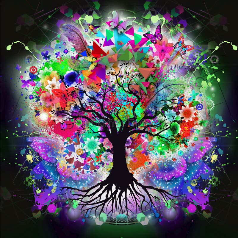 Colorfull Butterflies in Abstract Magic Splashes Background Stock ...