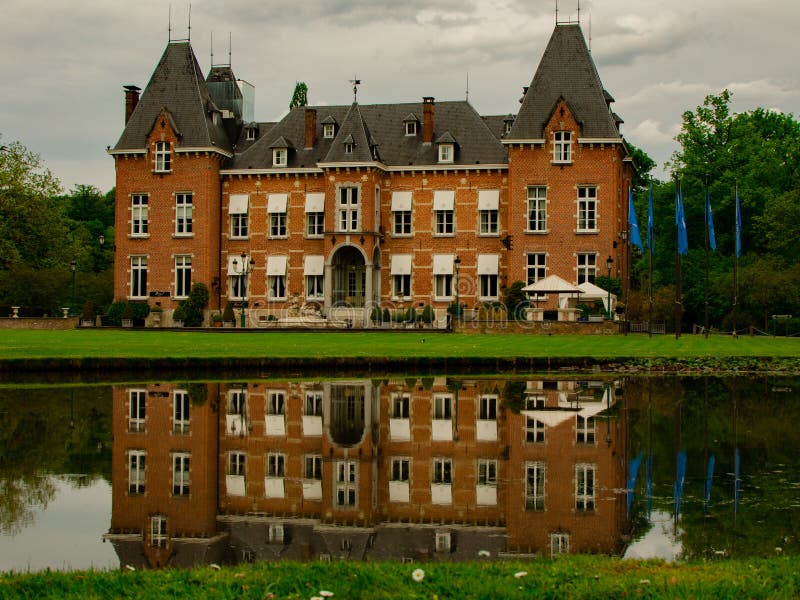Colorfull Chateau by the Lake Stock Photo - Image of colorful, palace ...