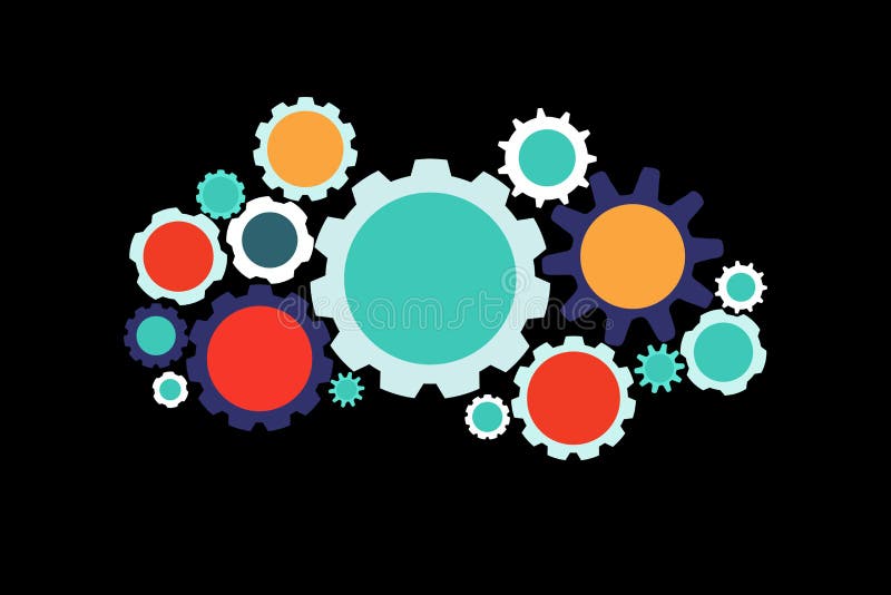 Colorfull Cog Wheel Isolated on a Background - Technology Concept Stock ...