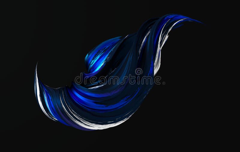 Colorfull Dynamic Abstract Twisted Shape. 3d Render Vawe, Spiral Stock ...