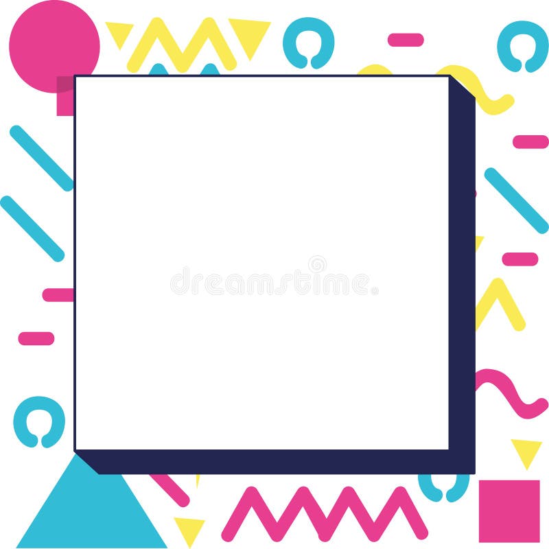 Colorfull Geometrics Figures and Lines Ninetys Pattern Stock Vector ...