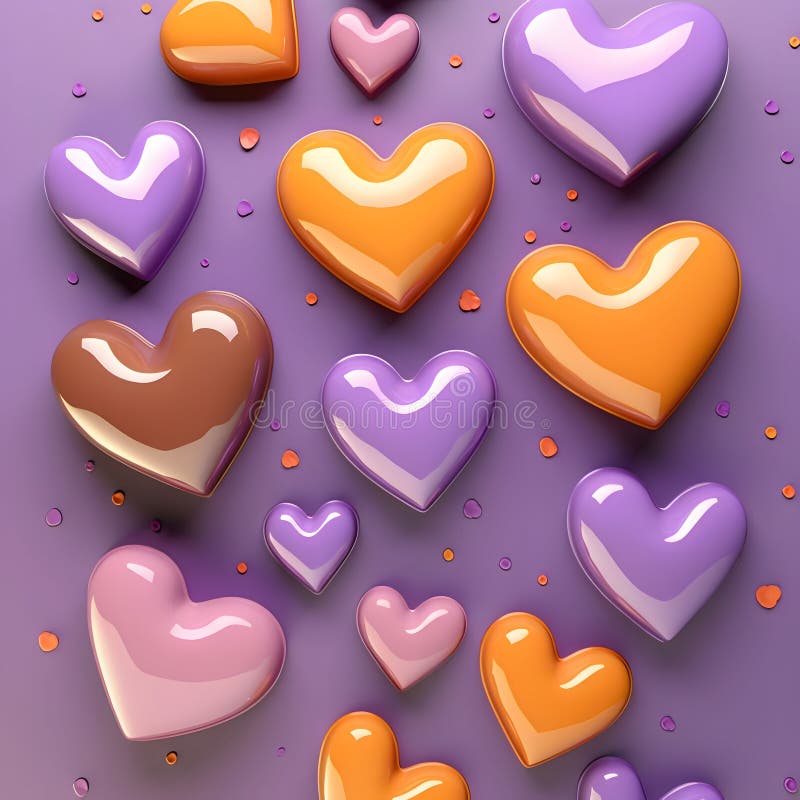 Colorfull Hearts with Gloss As Abstract Background, Wallpaper, Banner ...
