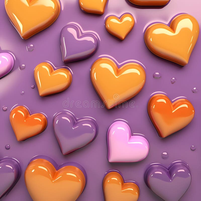 Colorfull Hearts with Gloss As Abstract Background, Wallpaper, Banner ...