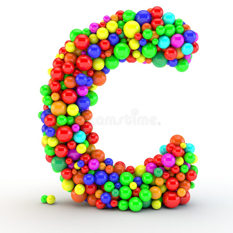 Colorfull letter C stock illustration. Illustration of green - 142521327