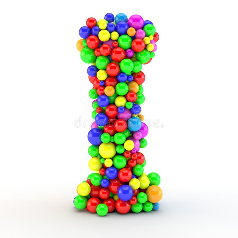 Colorfull letter I stock illustration. Illustration of sweet - 142521352