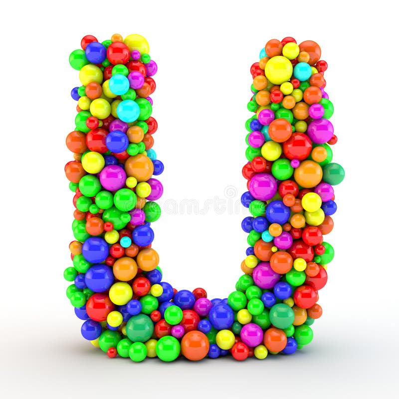 Colorfull letter U stock illustration. Illustration of typeface - 142521431