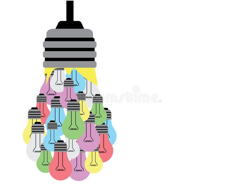 Colorfull light bulbs stock vector. Illustration of equipment - 83800082
