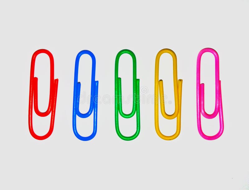 Colorfull Paperclip at White Backround Stock Photo - Image of white ...