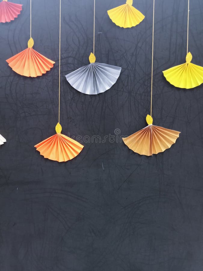 Colorfull Papercraft with Black Background Stock Image - Image of ...